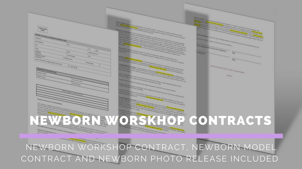 NEWBORN Photography Workshop Kit: Lesson Plans, Contracts, Marketing ...